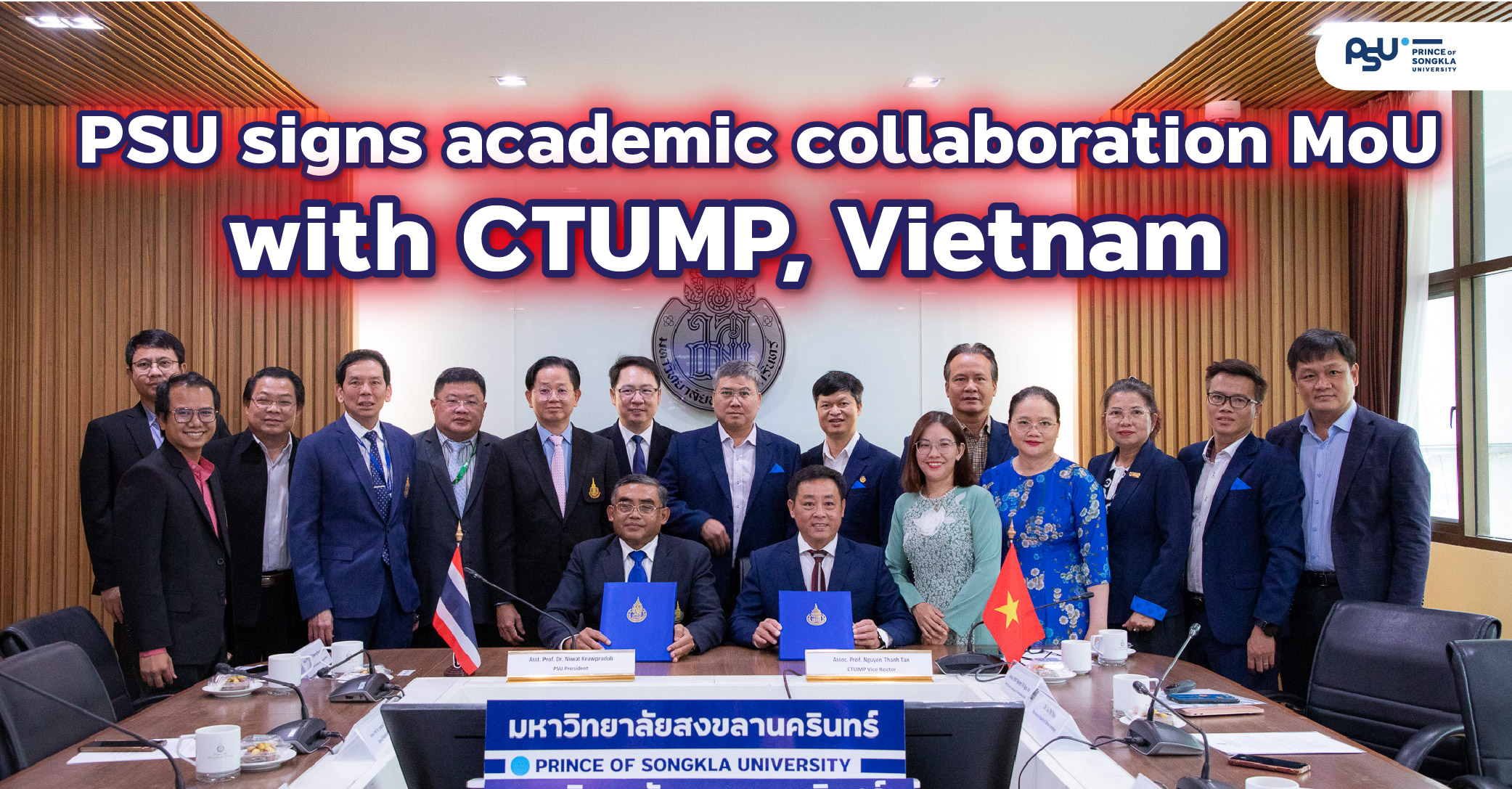PSU signs academic collaboration MoU with CTUMP, Vietnam